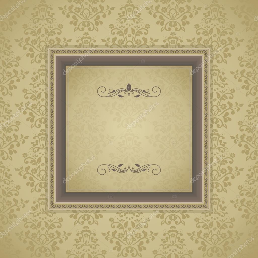 Vintage frame on victorian seamless background Stock Vector Image by ...