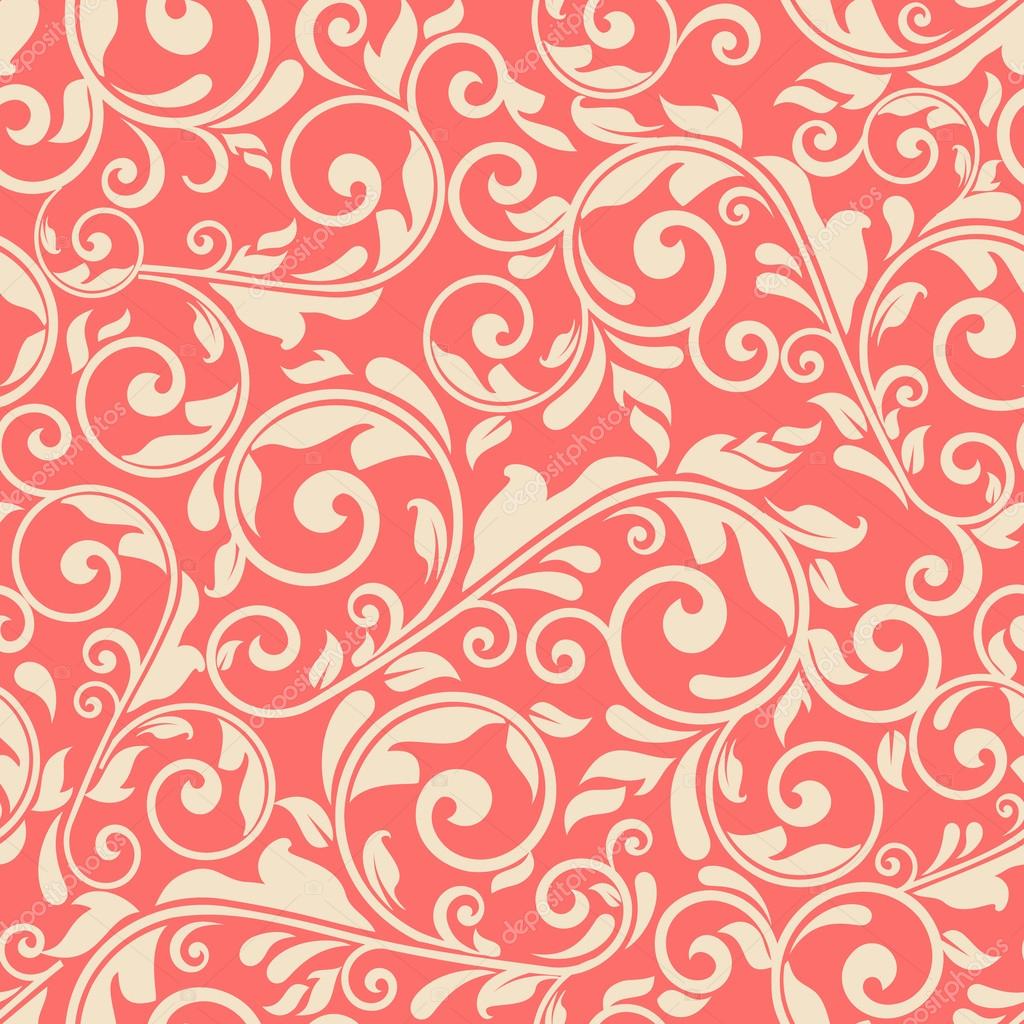 Seamless victorian pattern on red background Stock Vector Image by ...