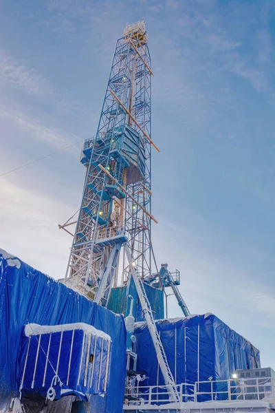 A drilling rig for drilling oil and gas wells in the Severnoye field ...
