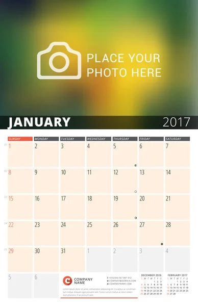 2017 wall calendar Stock Vectors, Royalty Free 2017 wall calendar ...