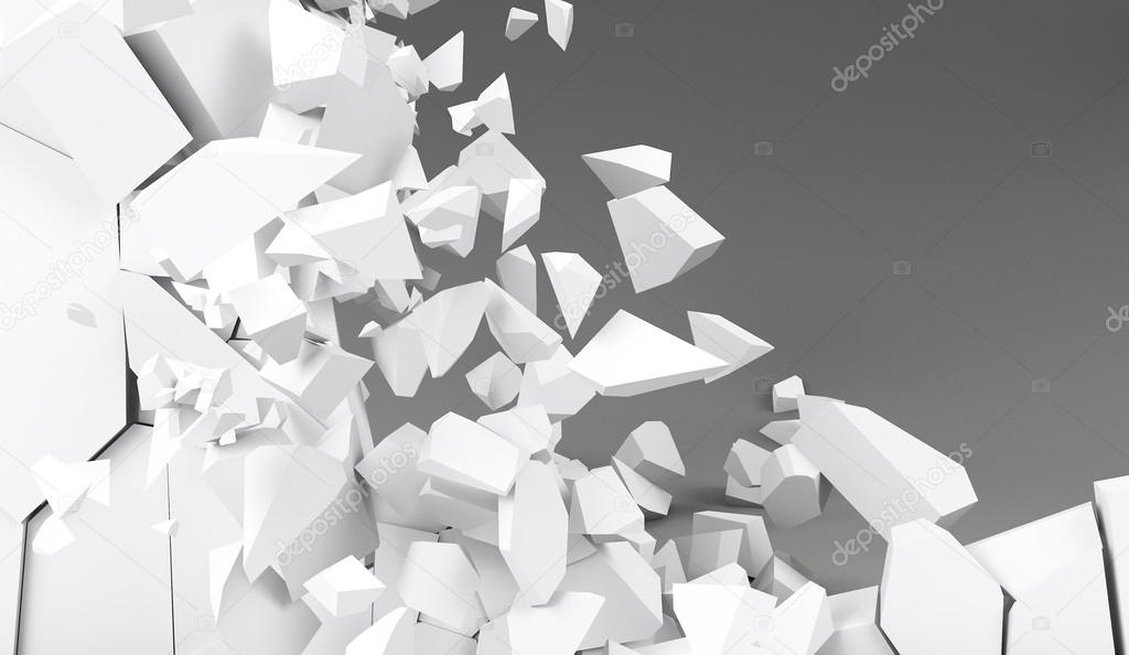 3d rendering destruction of wall Stock Photo by ©tigger11th 73079673