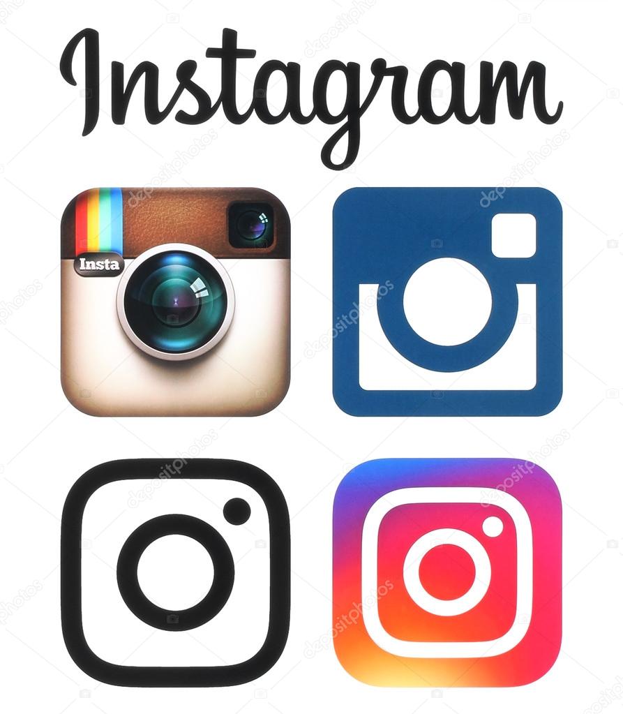 Instagram old and new logos and icons printed on white paper – Stock ...