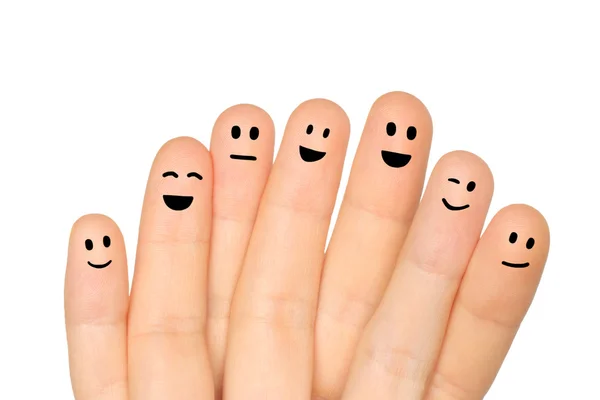 Happy group of finger smileys Stock Photo by ©ashumskiy 7697425