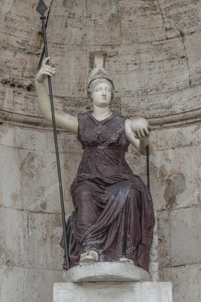 Statue of the goddess Dea Roma, the Goddess of Rome at Piazza de ...