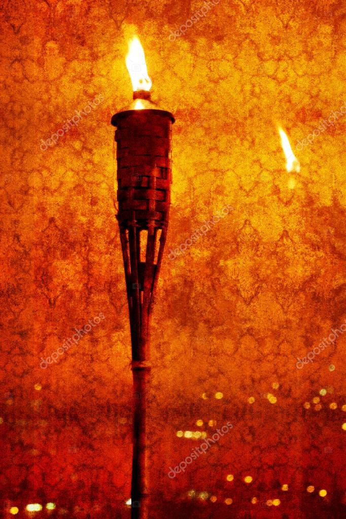Textured picture of glowing torch against a surface Stock Photo by ...