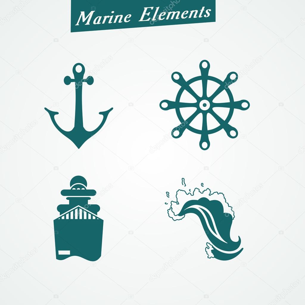 Colección de símbolos marinos Vector de stock por ©nnfotograf 59460347