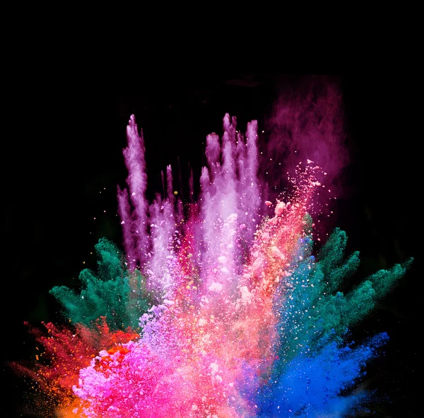 Explosion of colored powder on black background Stock Photo by ©jag_cz ...