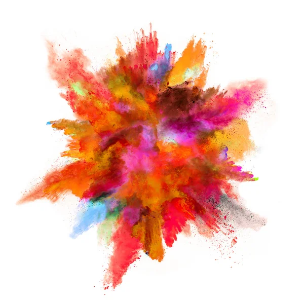 Explosion of colored powder on white background Stock Photo by ©jag_cz ...