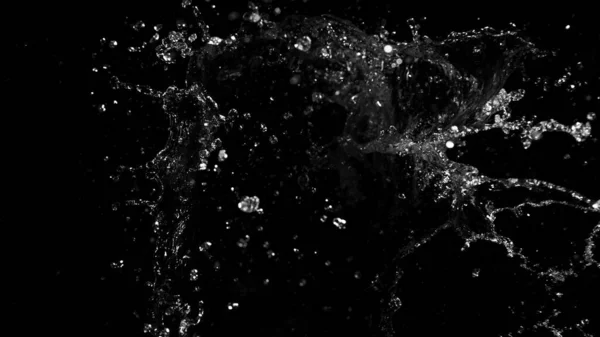 Water splash isolated on black background, studio shot, texture of ...