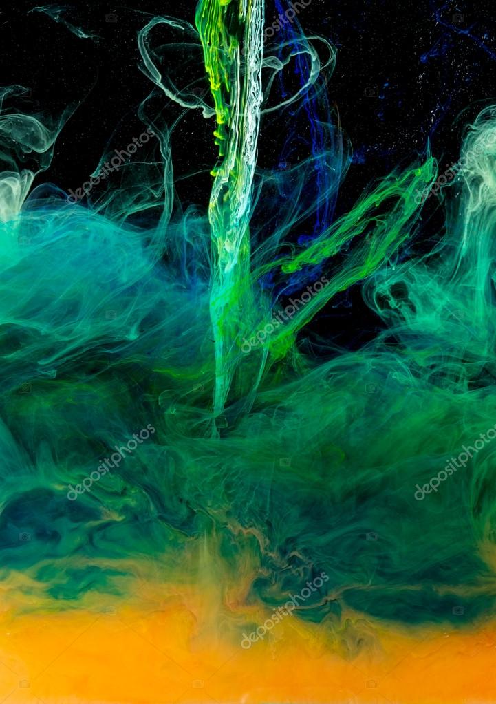 Colored ink isolated on black background — Stock Photo © jag_cz #55264327