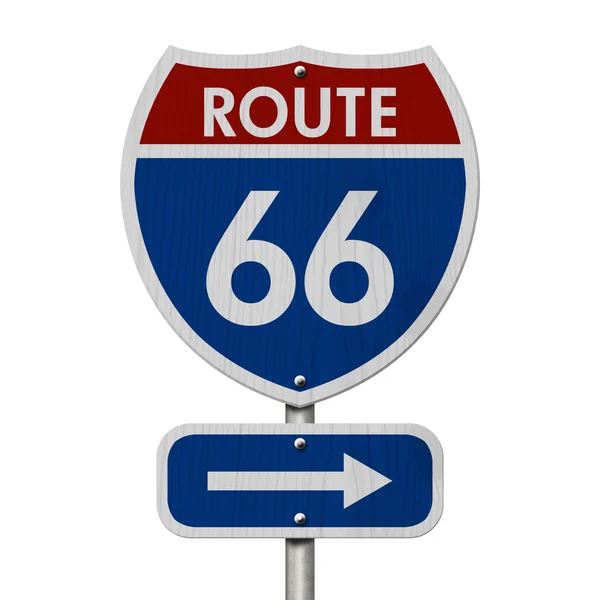 American Route 66 Highway Road Sign - Stock Image - Everypixel