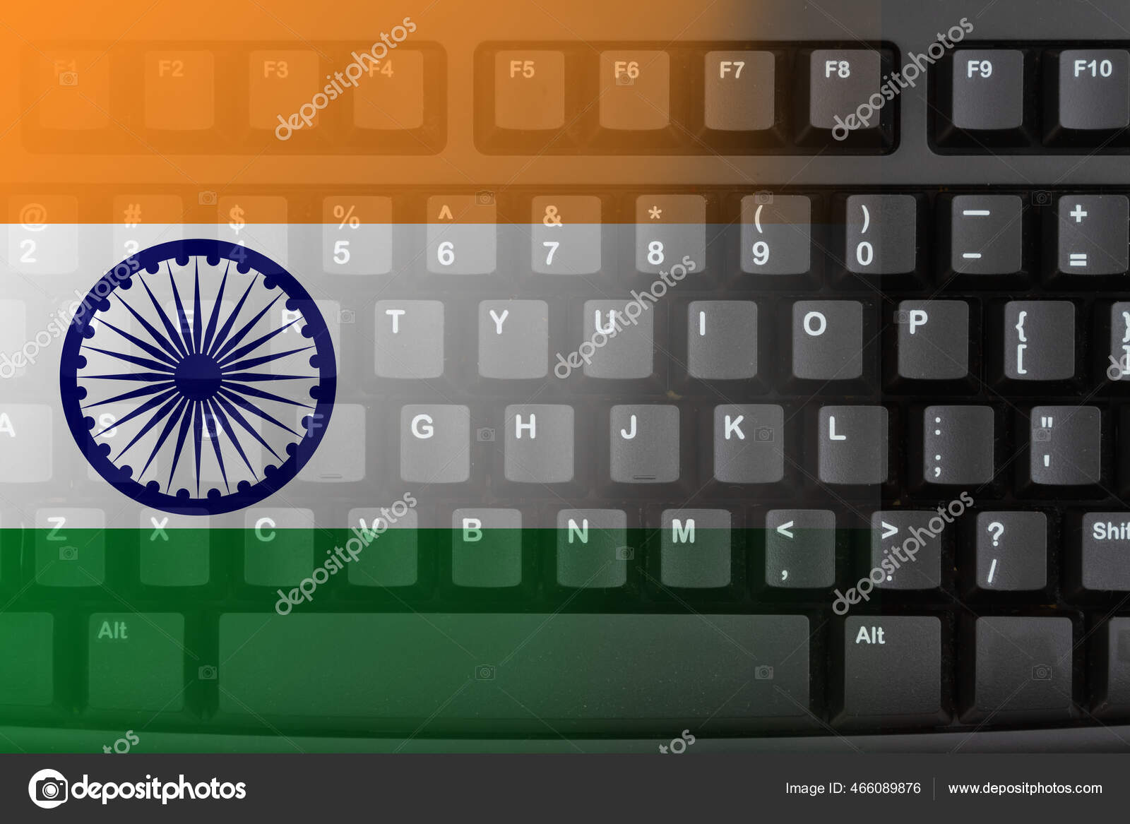 Internet India Indian Flag Black Keyboard — Stock Photo © karenr #466089876