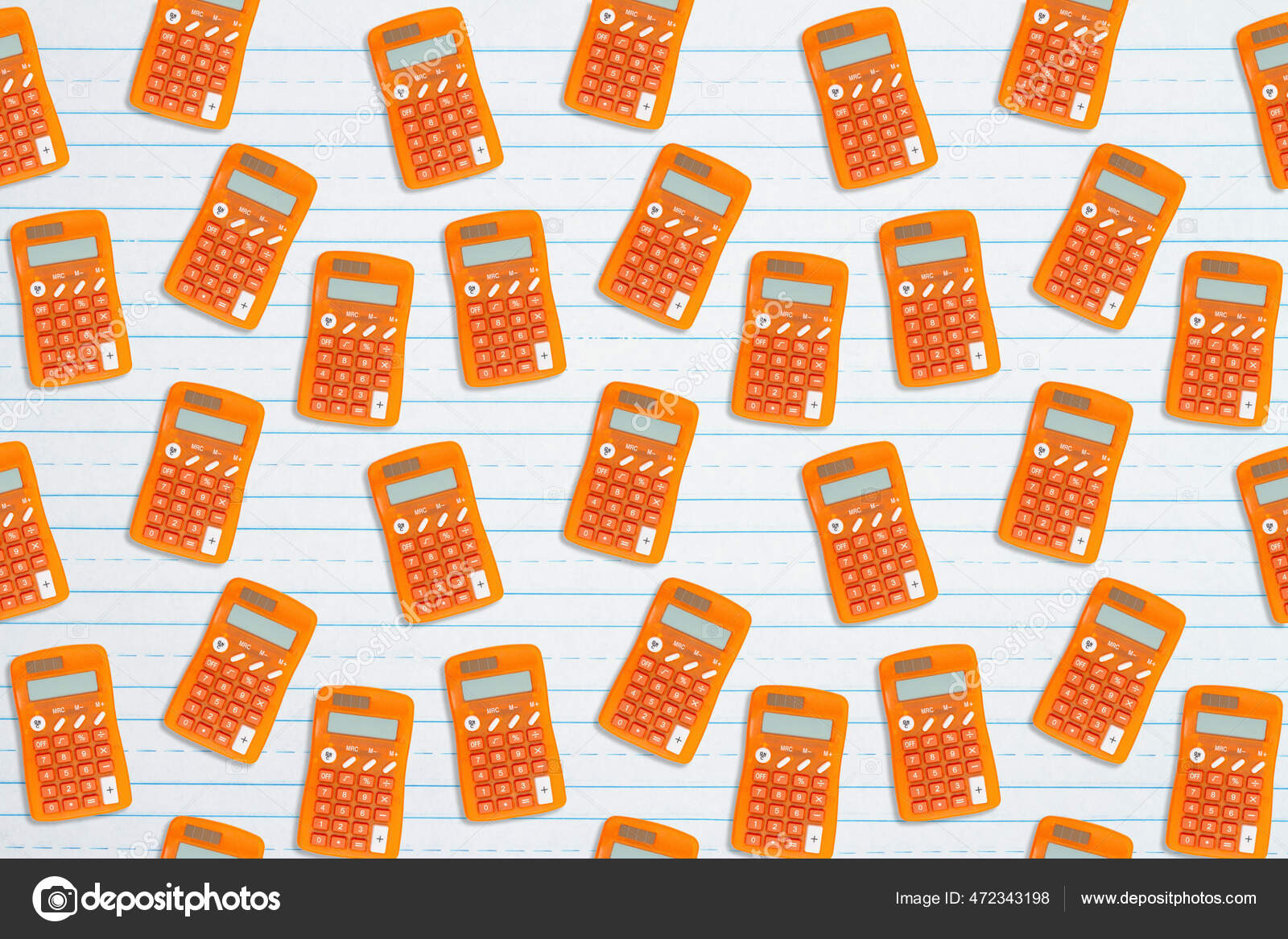 Orange Calculator Background Ruled Paper Your School Finance Design ...