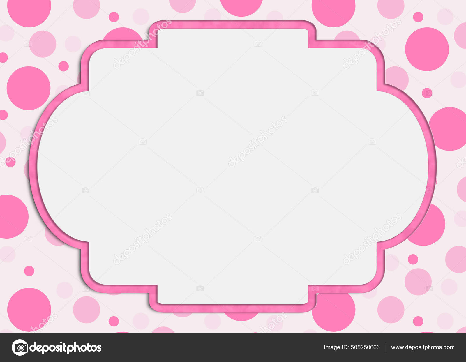 Blank Pink Polka Dot Greeting Card Copy Space Your Party — Stock Photo ...
