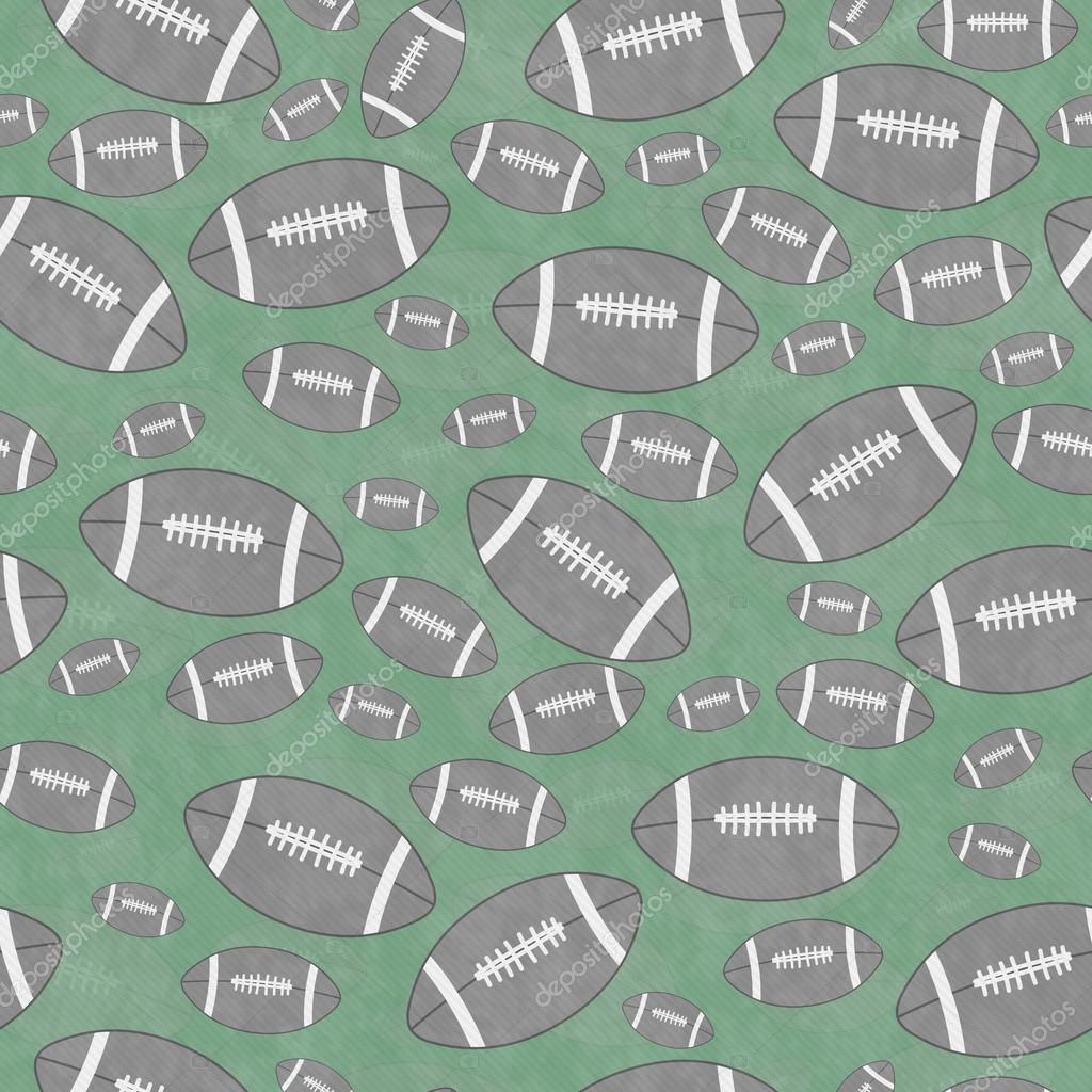 Gray and Green Football Tile Pattern Repeat Background — Stock Photo ...