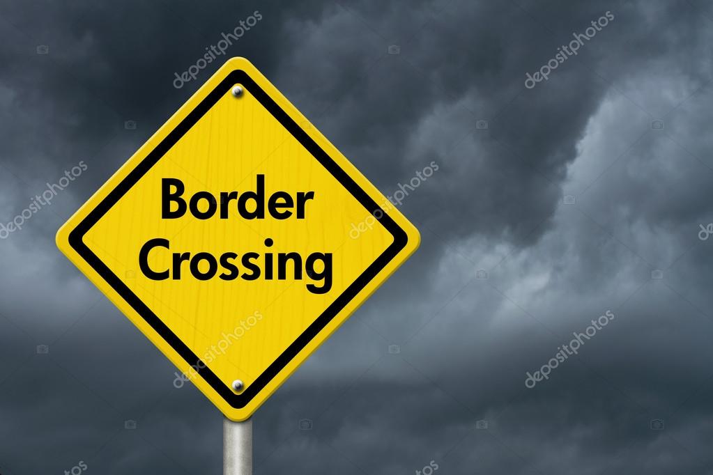 Border Crossing Road Sign Stock Photo by ©karenr 86497404