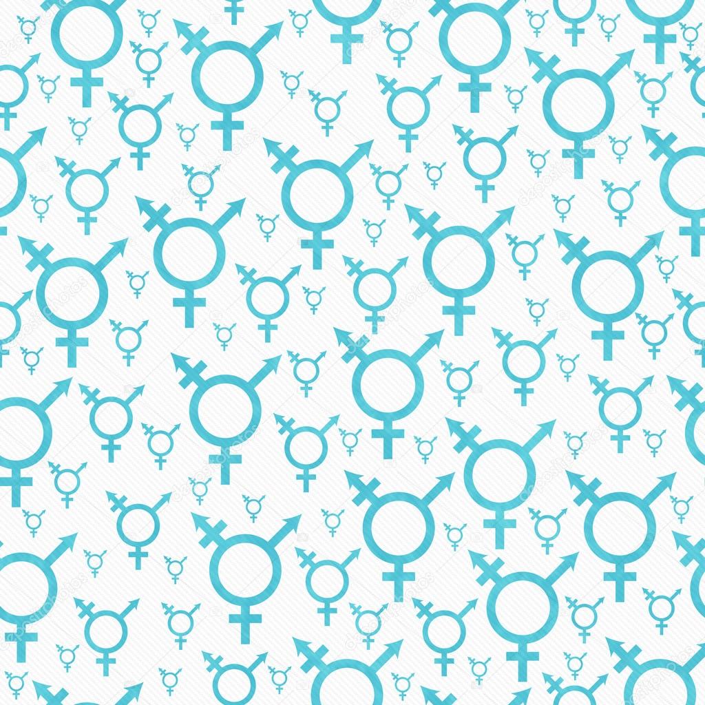 Teal and White Transgender Symbol Tile Pattern Repeat Background ...