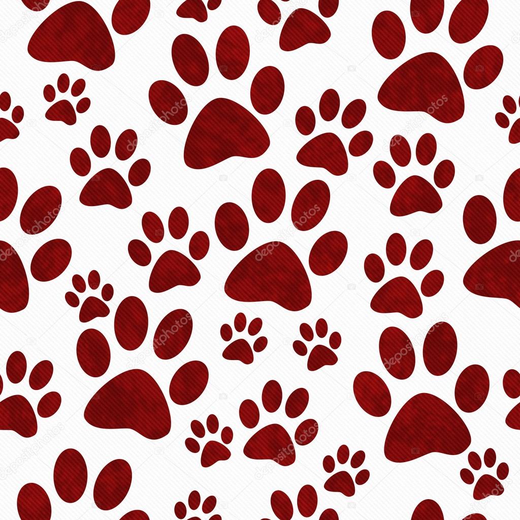 Red Dog Paw Print Background