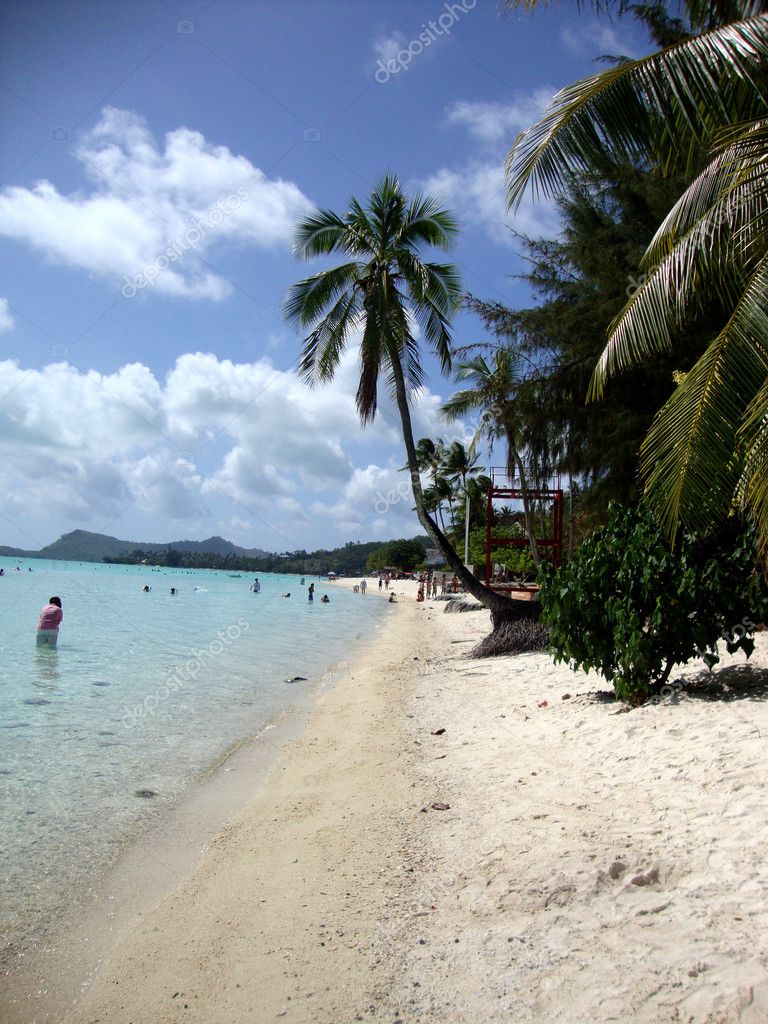 View Matira Beach Bora Bora French Polynesia — Stock Photo © piccola ...
