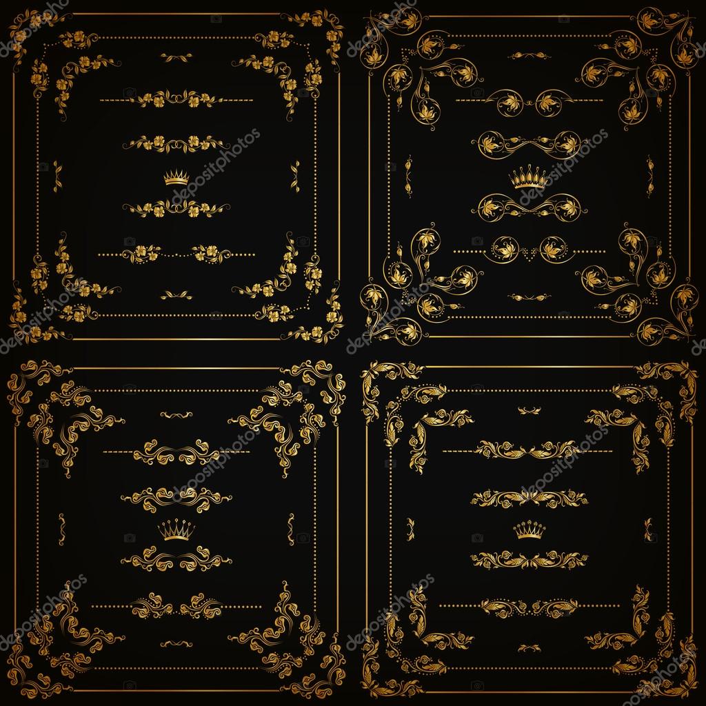 Vector set of gold decorative borders, frame Stock Vector Image by ...