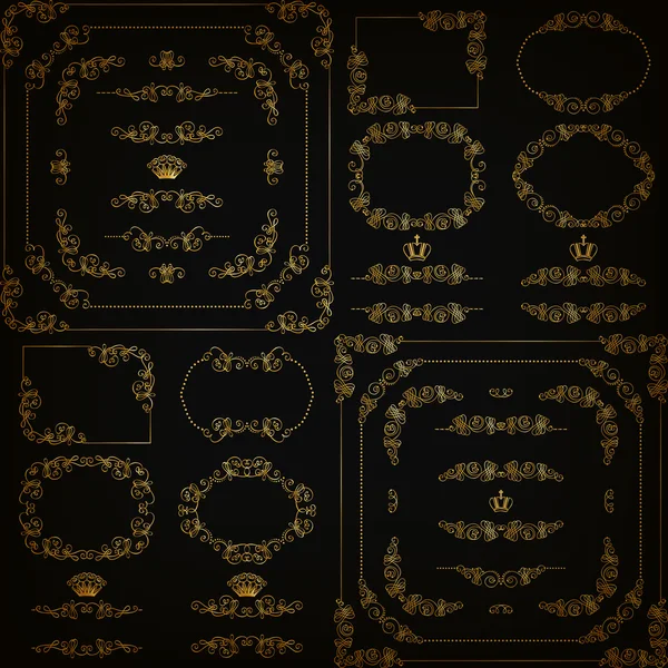Vector set of gold decorative borders, frame — Stock Vector © juli ...