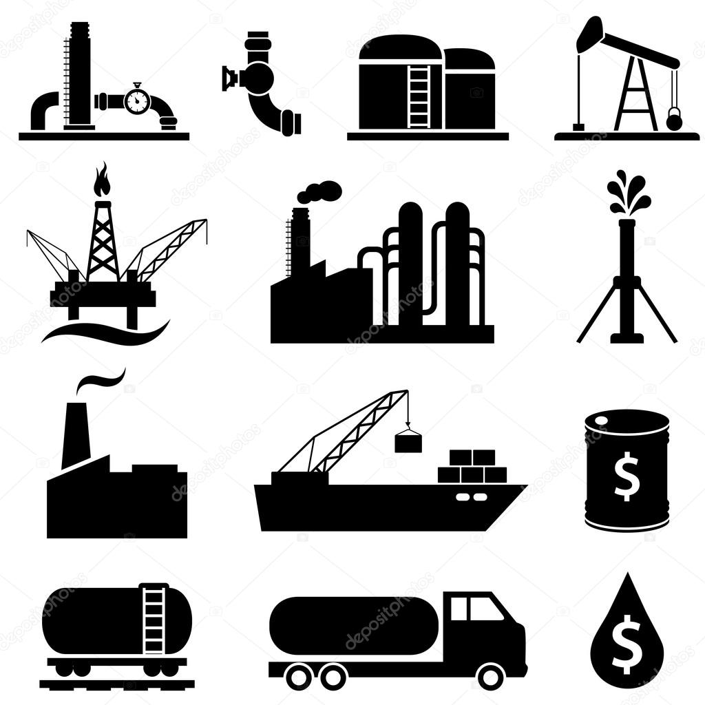 Oil petrol icon set Stock Vector by ©soleilc 58451187