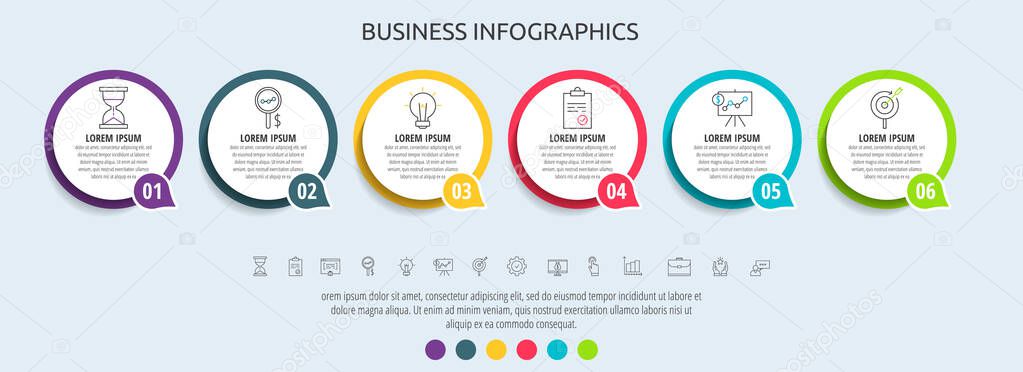6 step infographic Vector Art Stock Images | Depositphotos