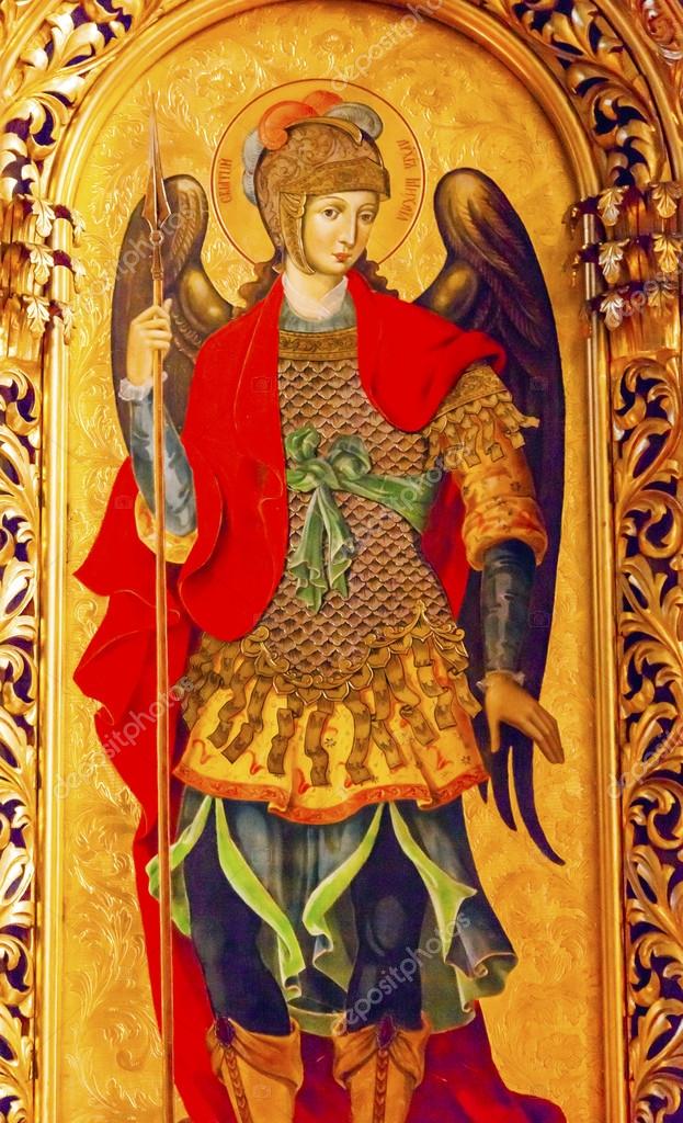 Saint Michael Icon Ancient Basilica Saint Michael Monastery Cath Stock ...