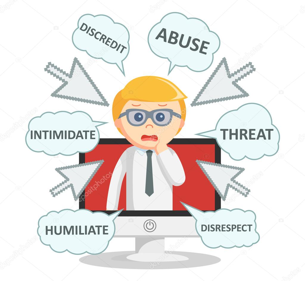 Business man digital bullying text Stock Vector by ©redrockerz99 105566442