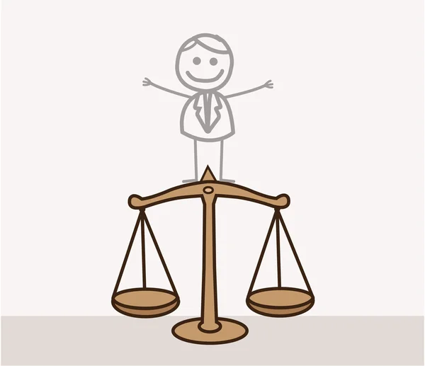 Man showing justice scale Stock Vector by ©redrockerz99 102340578