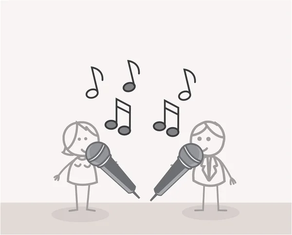 20 Duet singing silhouette Vector Images, Duet singing silhouette ...