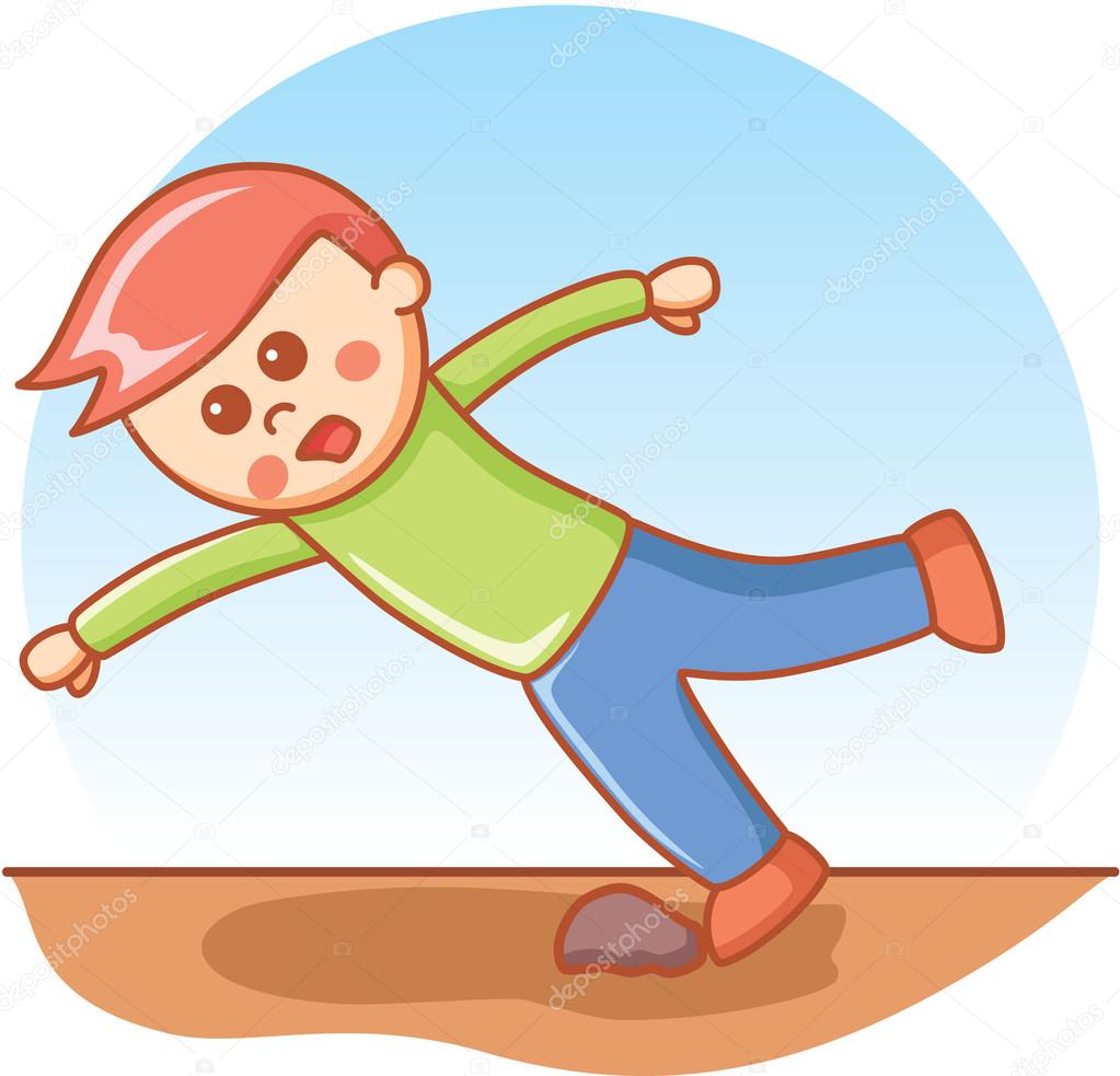 Dibujos animados de doodle caída niño — Vector de stock #96478818 ...