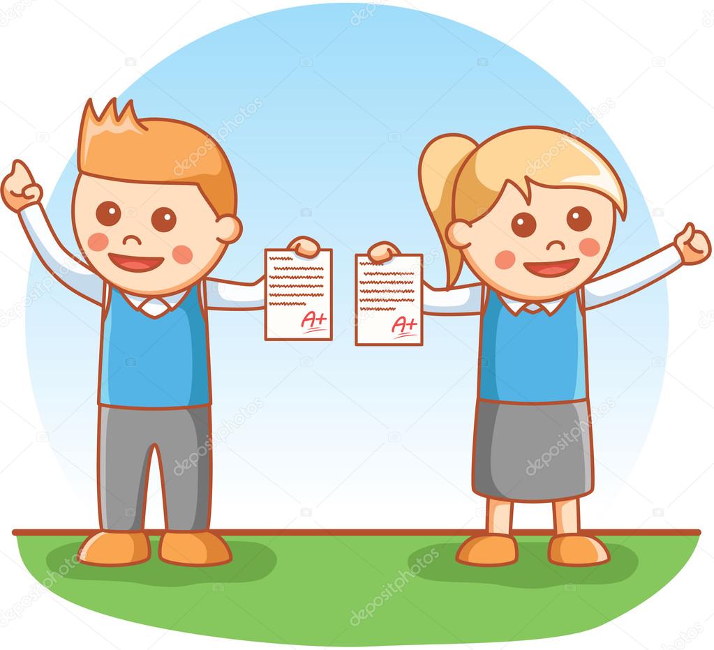 Animado: niños en examen animados | niños con examen de la escuela ...