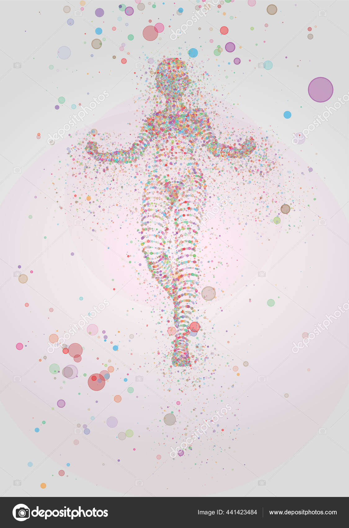 Female Vector Silhouette Colored Dots White Background Stock Vector ...