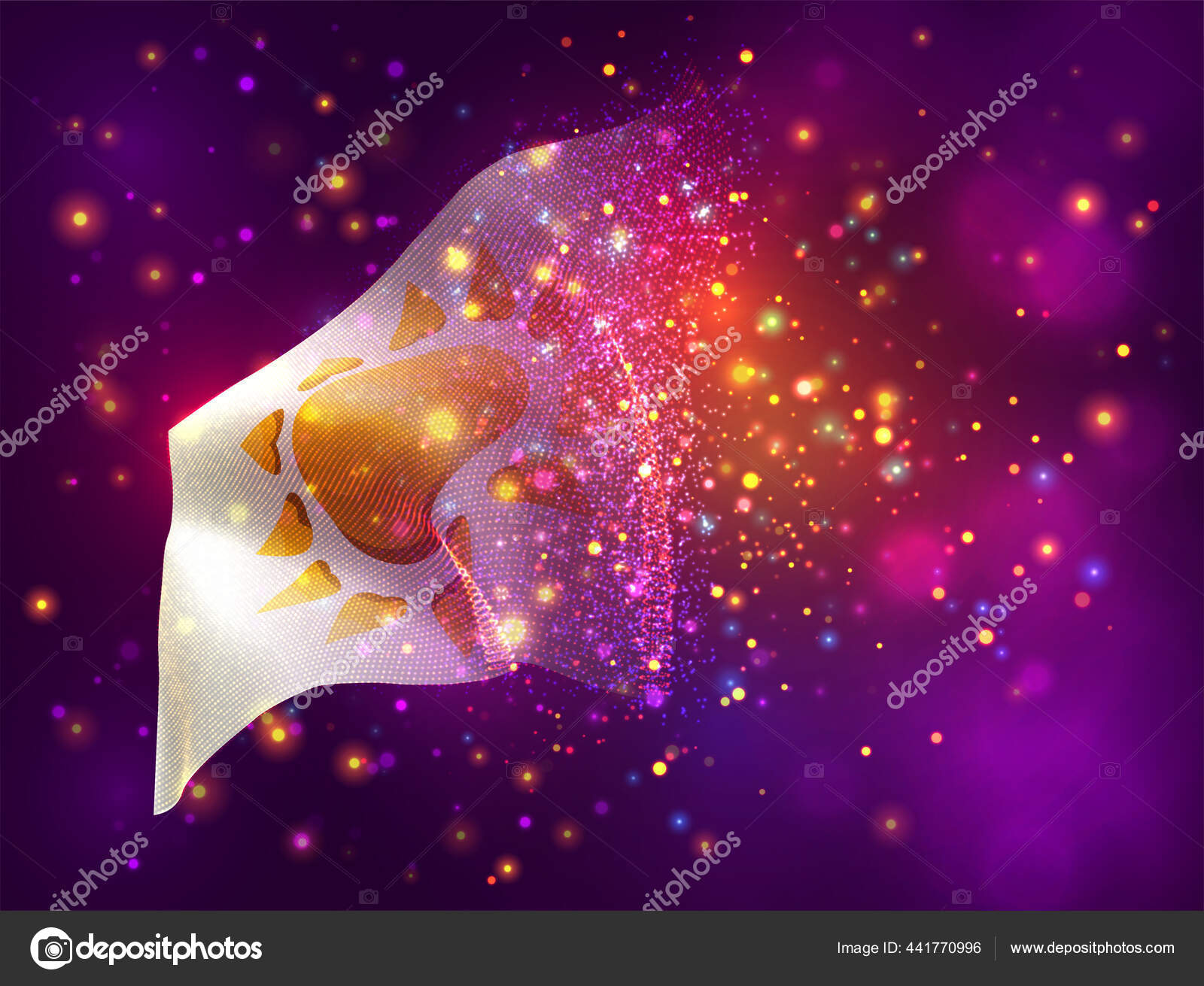 Sun Flag Pink Purple Background Lighting Flares Stock Vector Image by ...