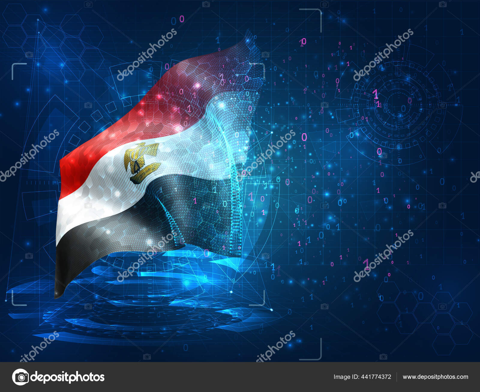 Egypt Vector Flag Blue Background Hud Interfaces Stock Vector Image by ...
