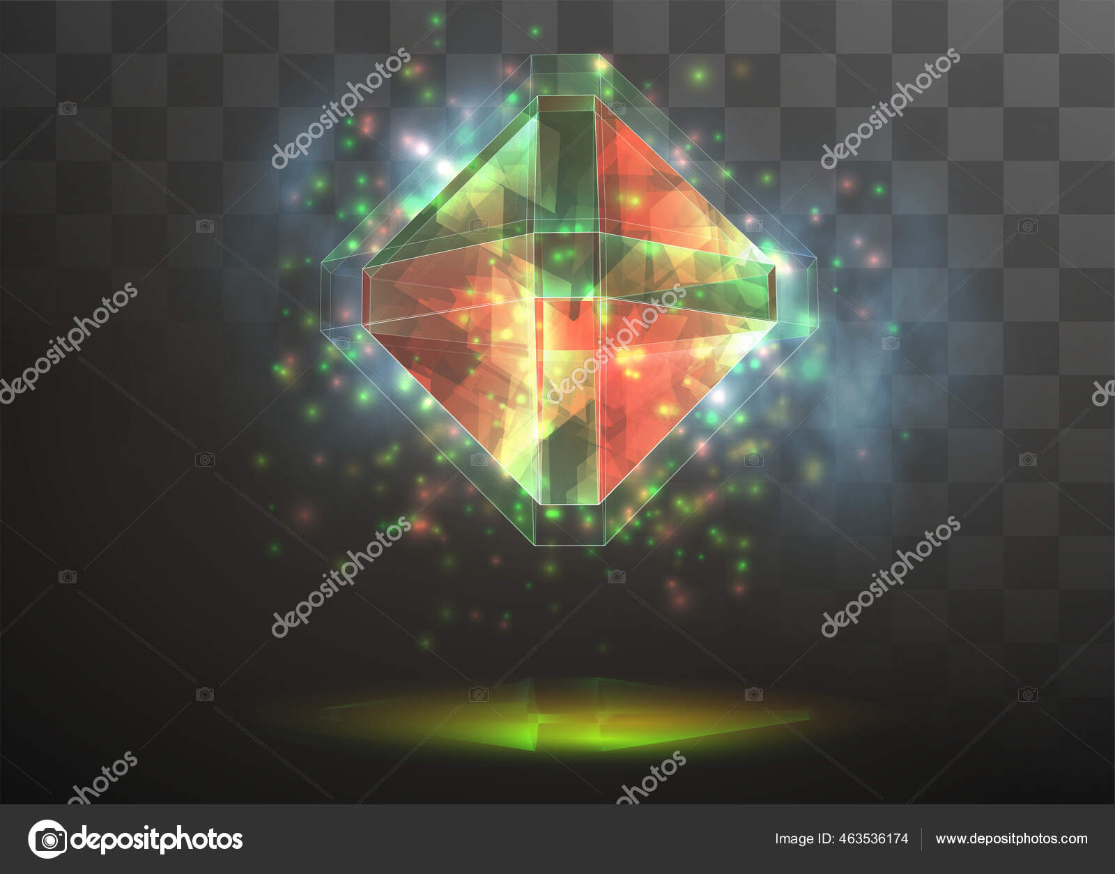Vector Crystal Transparent Replaceable Background Energy Magic Stock ...
