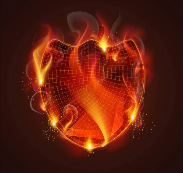 Vector Fire Symbol Bright Burning Dark Background Stock Vector by ...