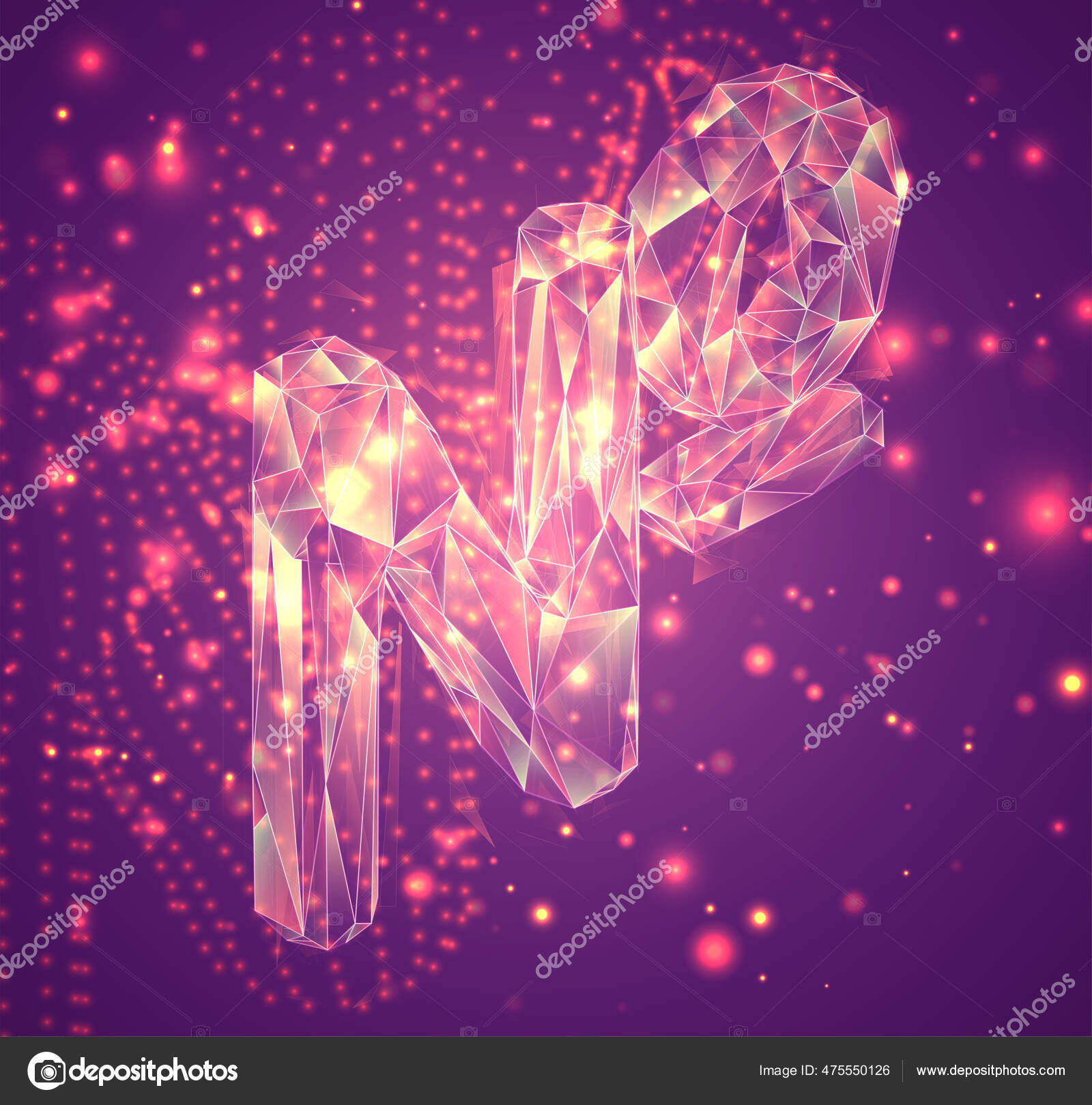 Vector Symbol Pink Background Exploded Crystal Stock Vector by ...
