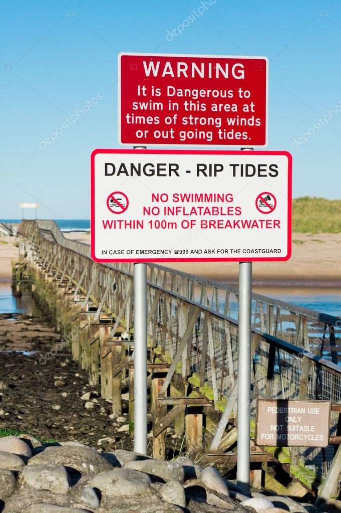Tide warning sign — Stock Photo © trgowanlock #113500268