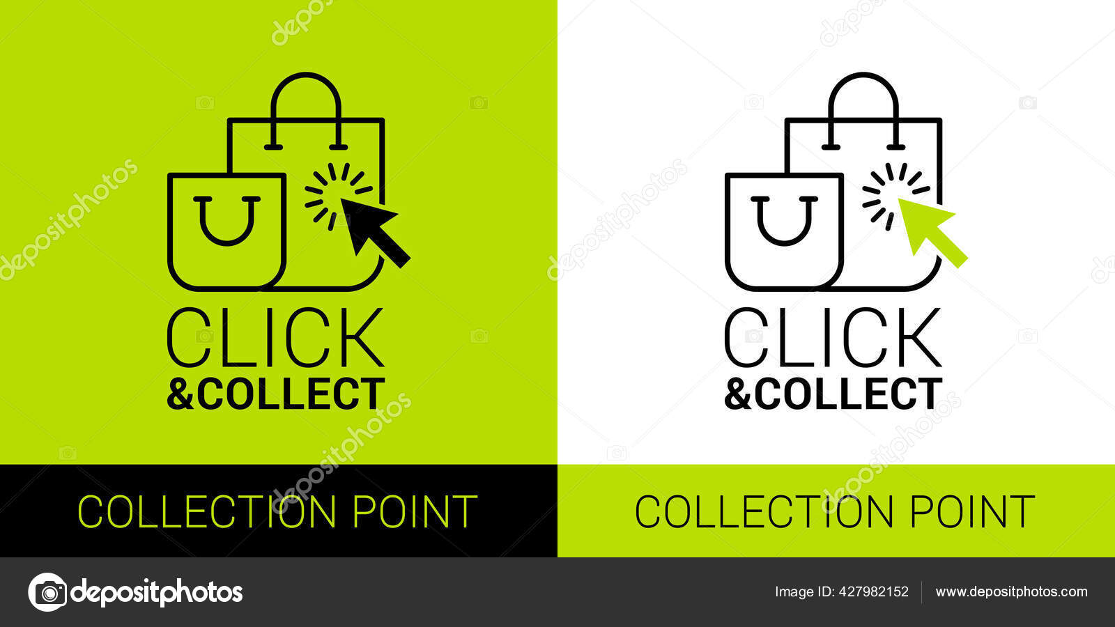 Click Collect Vector Banner Illustration Stock Vector Image by ...