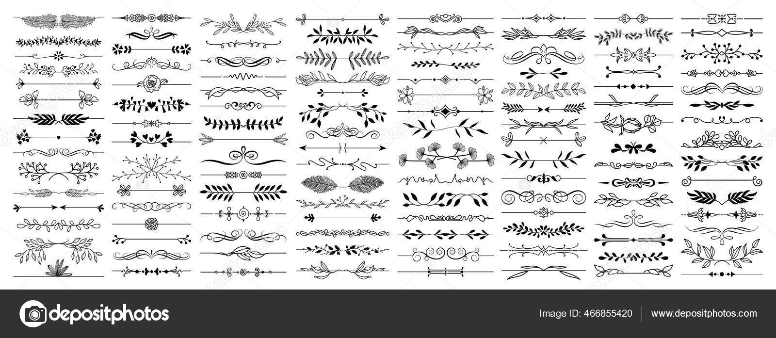 Doodle Sketch Hand Drawing Divider Leaves Flourish Design Stock Vector Image by ©Fourleaflovers ...