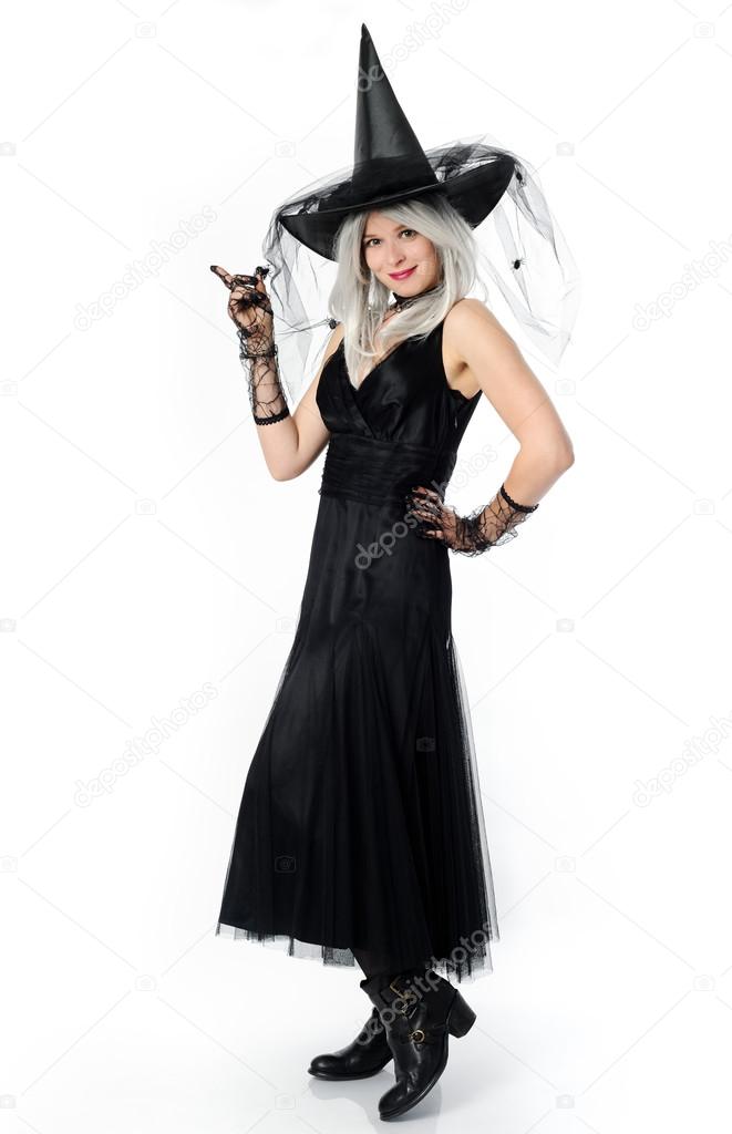 Smiling beautiful witch — Stock Photo © annakhomulo #121788868
