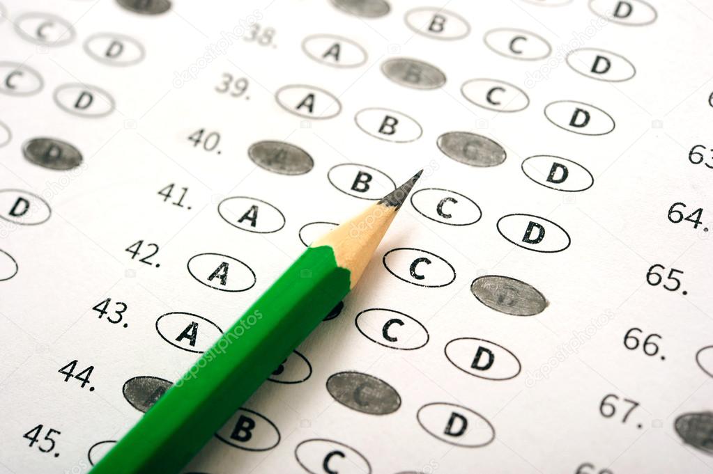 Prueba la hoja de respuesta con lápiz. Prueba de examen. Concepto ...