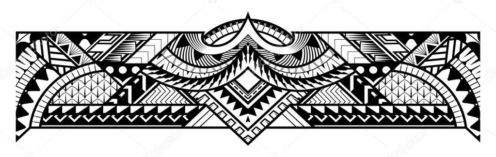 Polynesian tattoo pattern maori, samoa ornament border, ethic tribal ...