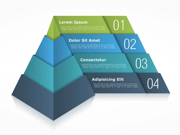 Pyramid Infographic Template Four Elements Vector Eps10 Illustration ...
