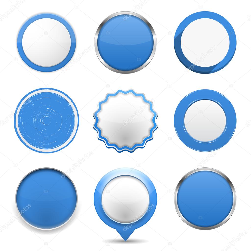 Blue Round Buttons — Stock Vector © human_306 #56292501