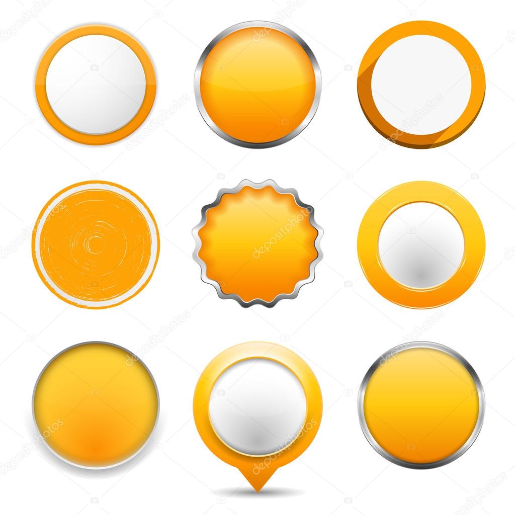 Yellow Round Buttons Stock Vector Image by ©human_306 #57015595