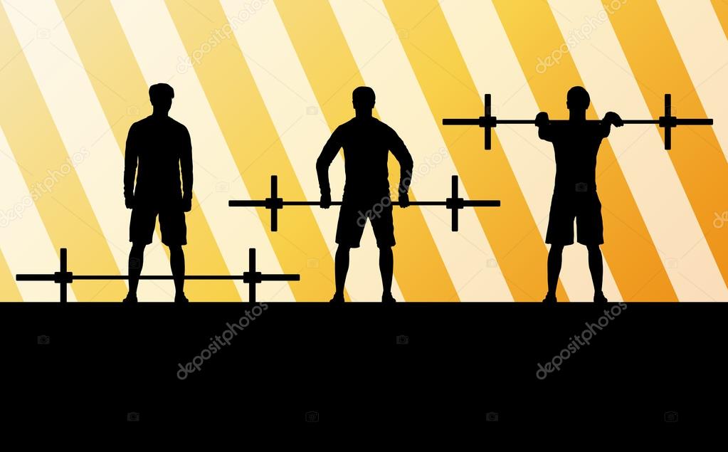 Crossfit training with weights vector background concept Stock Vector ...