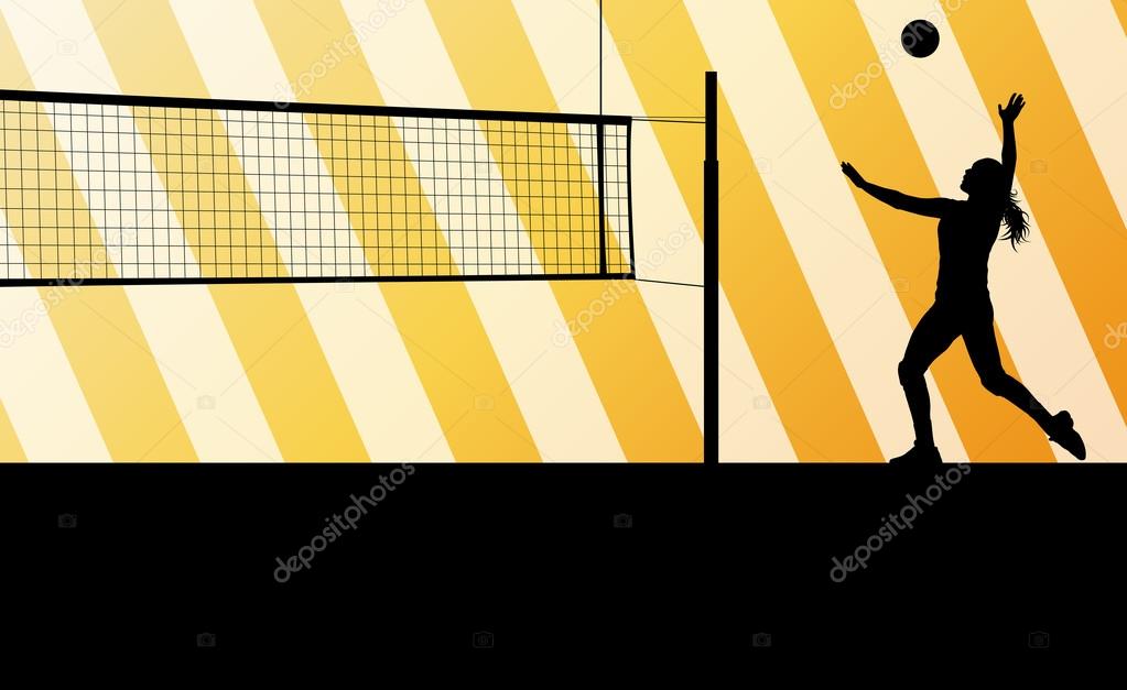 Volleyball woman player vector background Stock Vector by ©k3studija ...